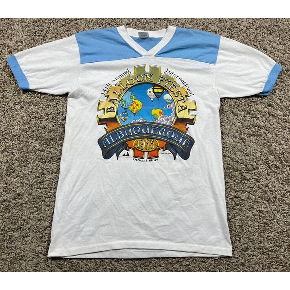 Vintage | Shirts | Vintage 8s 985 Albuquerque Balloon Fiesta Striped ...